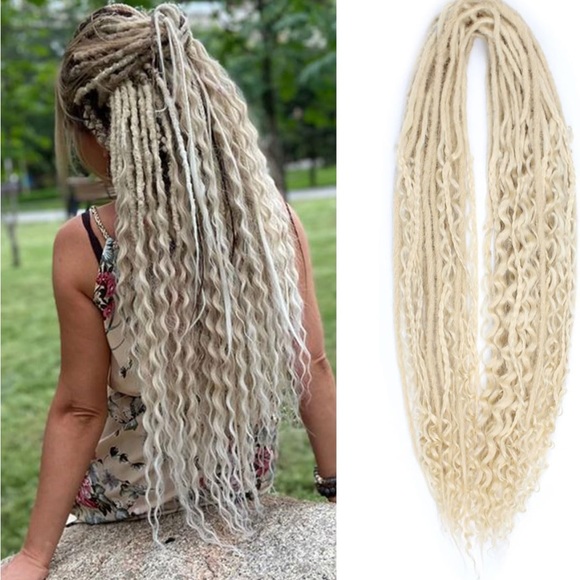 Hair | 24 Inch 3 In 1 Mixed De Dreads Full Set Synthetic Curly Ends ...